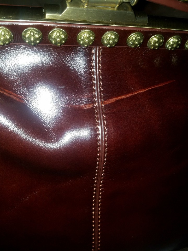 Patricia Nash Discovery Maura Leather Frame Satchel Dark tobacco Brown ...