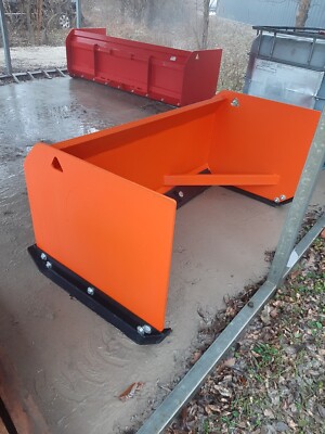 6' HD Skid Steer Snow Pusher Box Rubber Blade Bobcat Case Kubota Orange ...