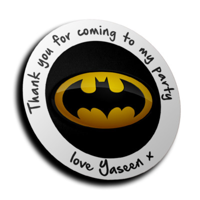 Batman Stickers Personalised Birthday Party for sweet cones. Fast ...