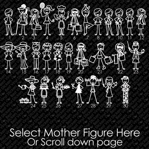 FAMILY CUSTOM STICKER CAR WINDOW MOM DAD TEENS KIDS BABY VINYL DECAL ...