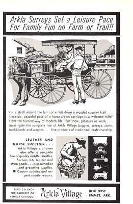 Arkla Village Surreys Family Fun Emmet Arkansas 5.25" x 8" Vtg Magazine ...