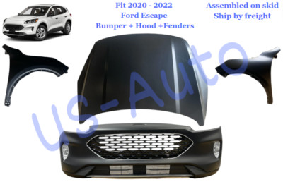 Fit 2020 2021 2022 Ford Escape Kit Front Bumper + Hood Aluminum ...