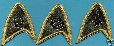 Classic Star Trek TOS Embroidered Insignia Patches (set of 3) - - THE ...