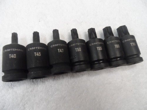 Craftsman 1/2" Drive Impact Torx Bit Socket Set - 7 pcs (T40 - T70) | eBay