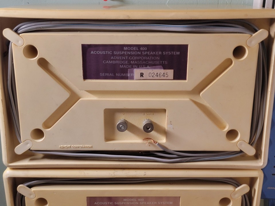 Vintage ADVENT Model 400 Acoustic Suspension Speaker System Set of 2 w ...