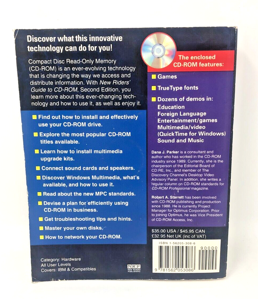 New Riders' Guide To CD-Rom 2nd Ed. Includes CD-ROM By Dana Parker/Bob Starrett | eBay