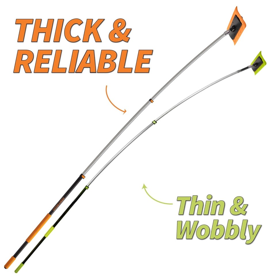 5-24 ft Telescoping Snow Roof Rake // High Reach Solar Panel Snow ...