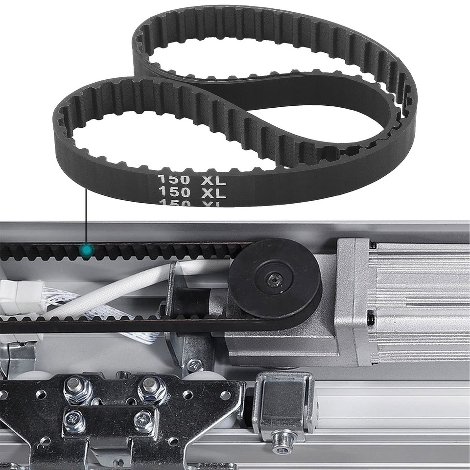 2Pcs 150XL 037 Timing Belt 75 Teeth Black Cogged Rubber Geared Belt ...