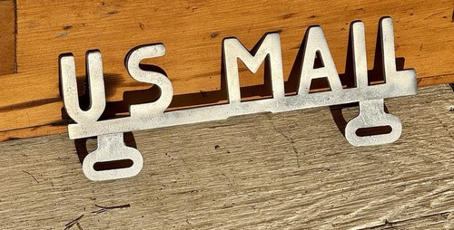 Rare Vtg US MAIL post office postal service CAR Plate TOPPER DELIVERY ...