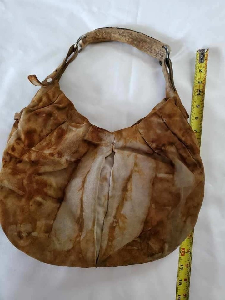 YSL tie dyed suede purse gray brown tan beige Saint Laurent leather ...