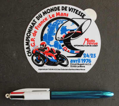 Autocollant / Sticker - GP de France MOTO 1976 Championnat du Monde de ...