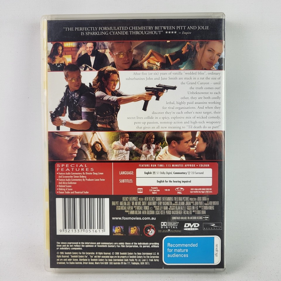 Mr and Mrs Smith (DVD, 2005) 9321337050300 | eBay