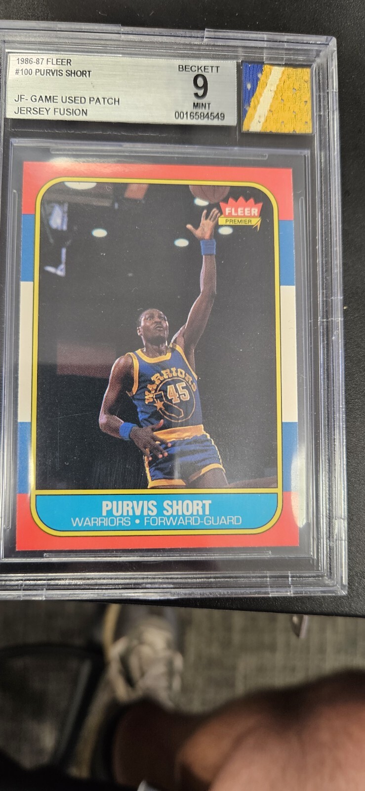 1986-87 Fleer Basketball Purvis Short Warriors Jersey Fusion GU Patch ...