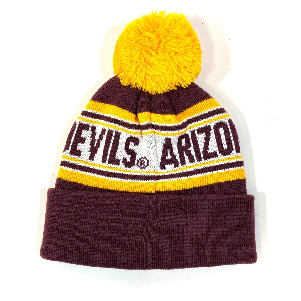 Youth 4-7 ARIZONA STATE SUN DEVILS POM BEANIE winter knit hat boy/girl ...