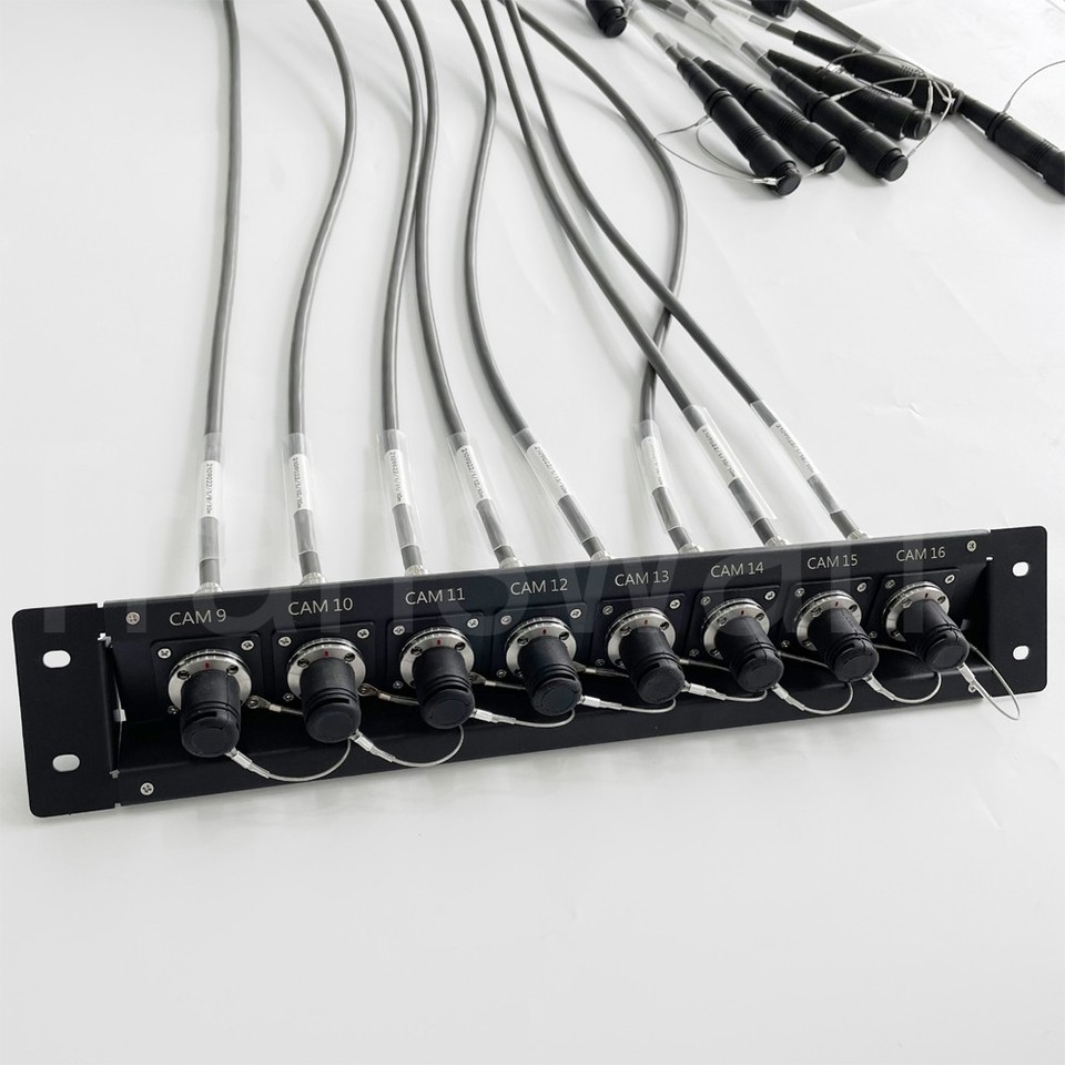 2U Front Panel for SMPTE Hybrid Cables 3K93C Connectors FXW/EDW FMW/PUW ...