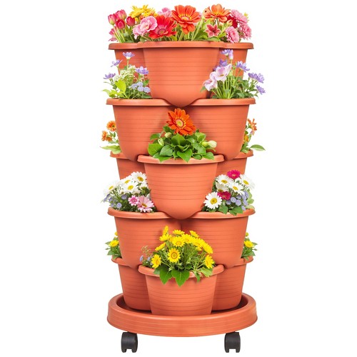 5 Tier Vertical Garden Planter, Self Watering Stackable Planters with ...