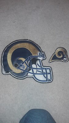 Two blue and gold LA Rams football patches 10x8 and 3x4 gently used | eBay