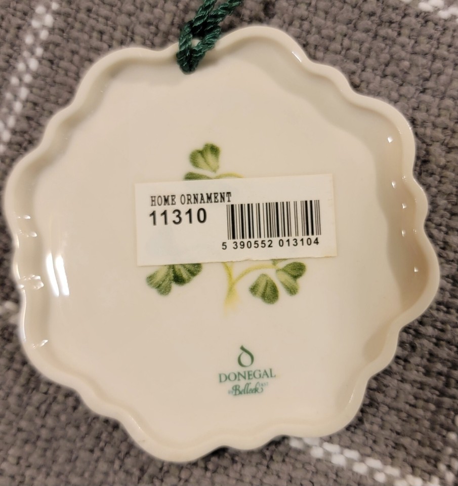 Donegal China By Belleek Irish Shamrock Ornament "Home Is Where The ...