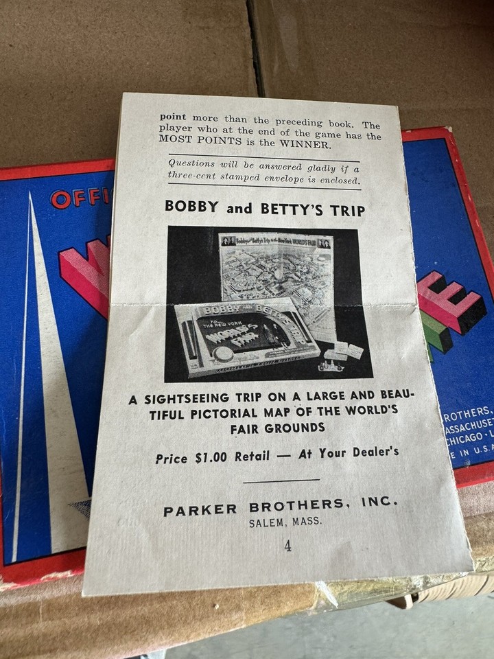 Vintage Antique 1939 Parker Bros New York World's Fair Card Game ...