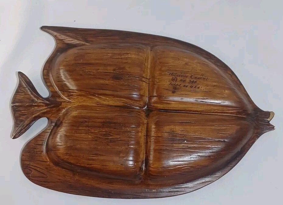 Treasure Craft #390 Fish Divided Serving Tray USA | eBay