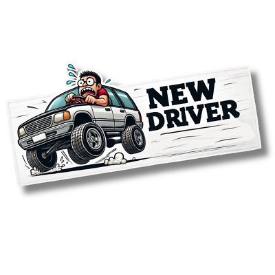 New Beginner Driver Funny 4" Bumper Sticker | eBay