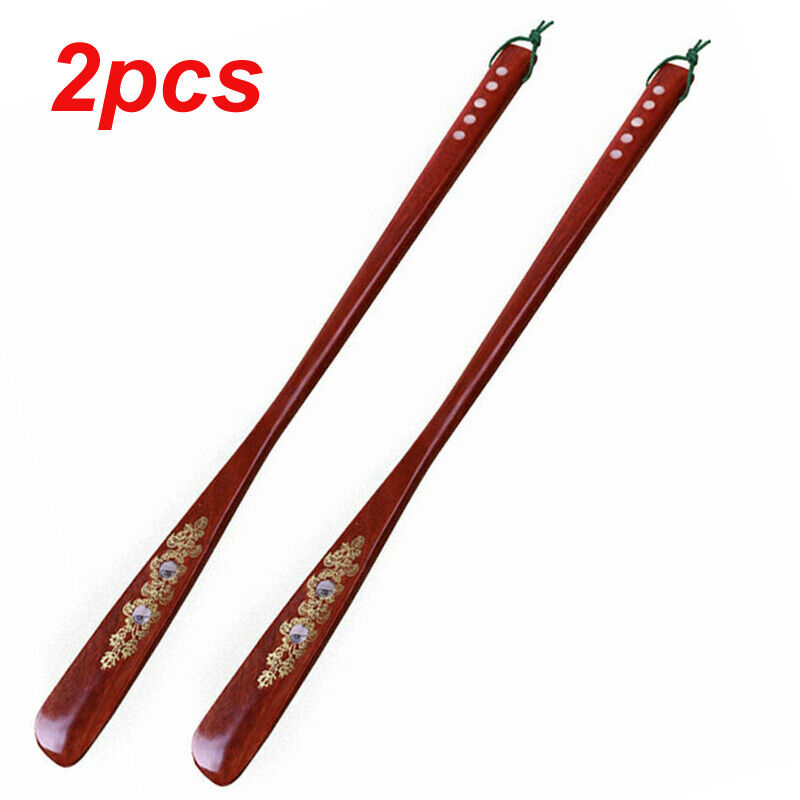 55cm Extra-Long Handled Shoe Horn Hard Wooden Shoe Horn Shoe Spoon Home ...