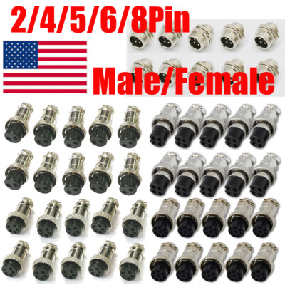 10PC 2/4/5/6/8 Pin Ham&CB Radio MIC Microphone Connector female/Male ...
