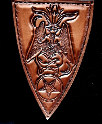 BAPHOMET GOAT SIGIL SHIELD ( bronzecolor ) GENUINE LEATHER PATCH | eBay