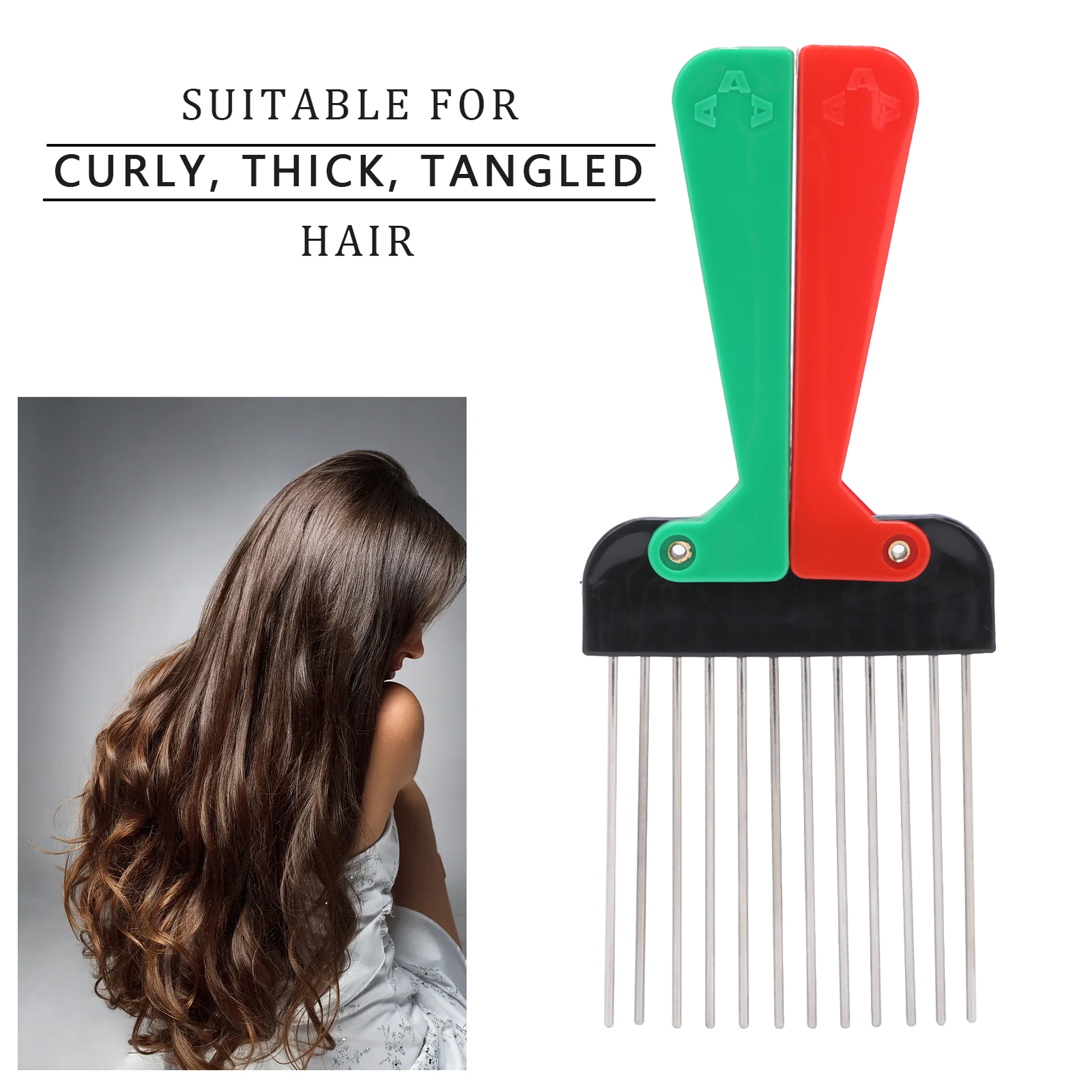 Portable Hair Salon Pick Comb Hairdressing Detangle Hair Pick Styling ...