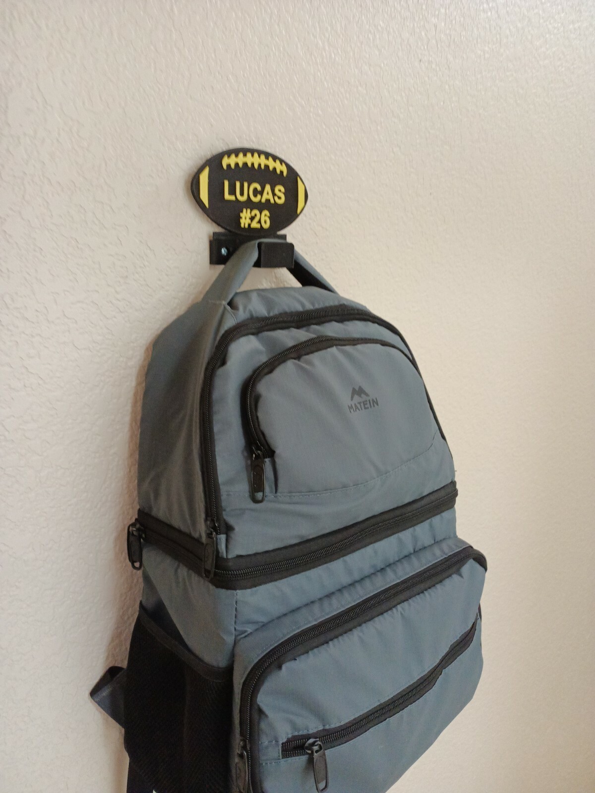 Personalized Football Backpack Wall Hanger / Holder with mounting ...
