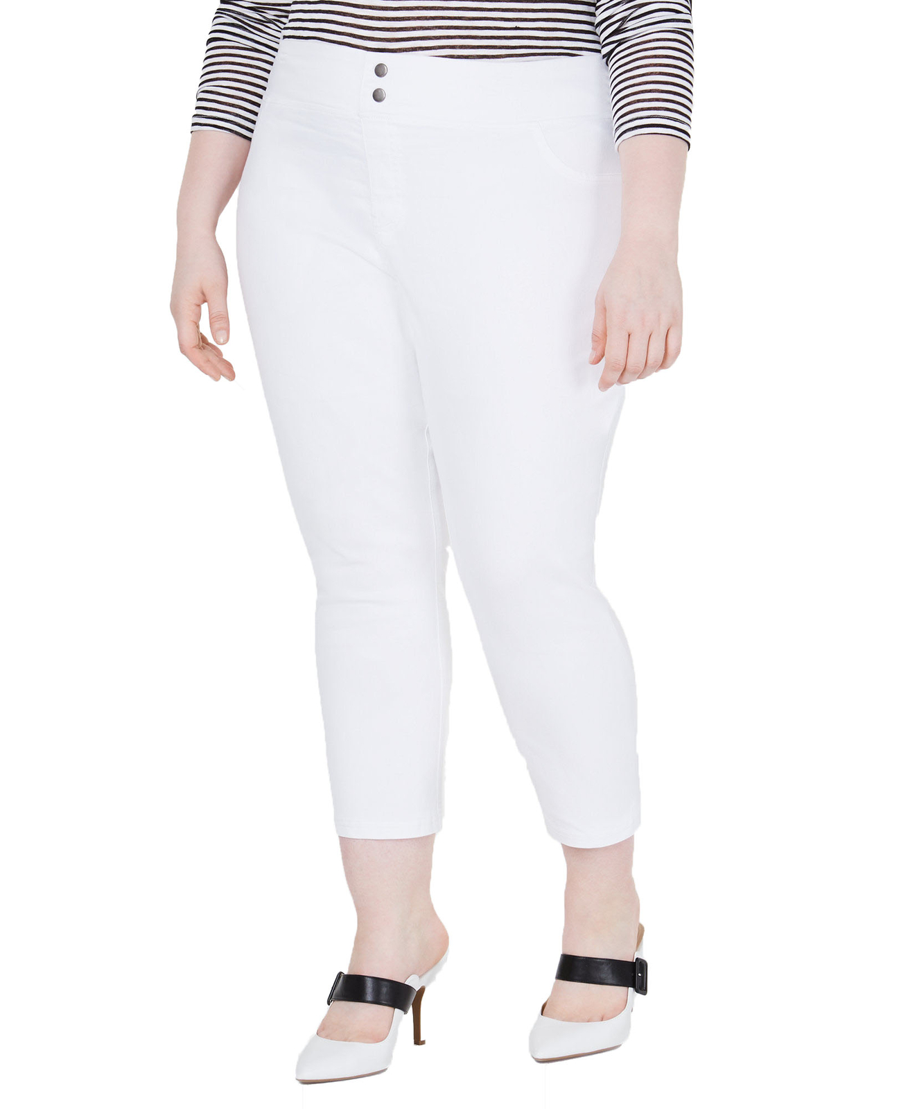 Hue Women's Plus Size Original Denim Capris (3X, White) | eBay