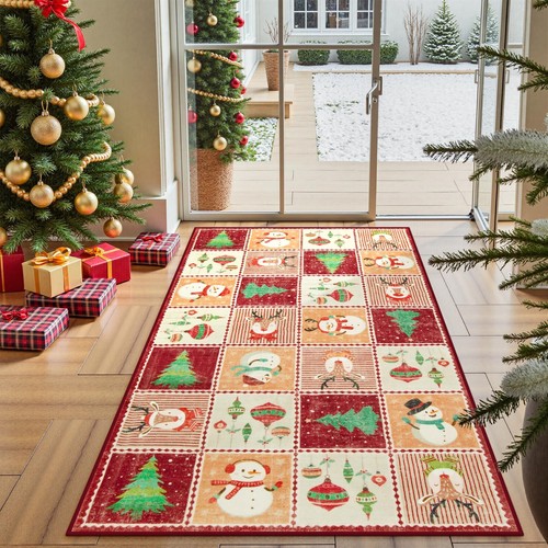 Christmas Area Rug, Washable 3x5 Rug Soft Christmas Rugs for Living ...