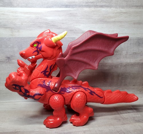 Fisher Price Imaginext 6-Leg Red Dragon Flapping Wings Lunging Neck Toy ...