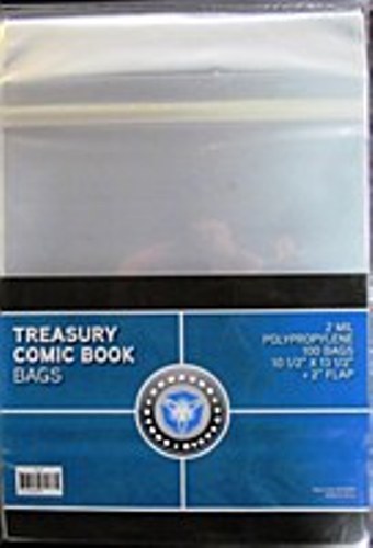 25 TREASURY COMIC BOOK BAGS AND 25 TREASURY BACKING BOARDS ARCHIVAL ...
