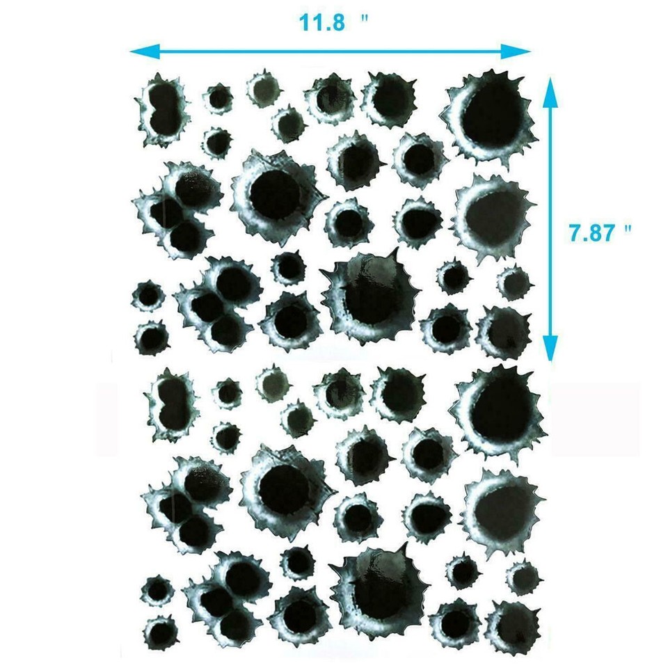 3D Universal 30 Gun Shot Bullet Holes Side Door Trunk Decal Vinyl Trim ...