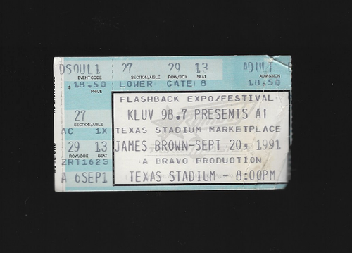 James Brown Concert Ticket Stub September 20 1991 Texas Stadium Irving ...