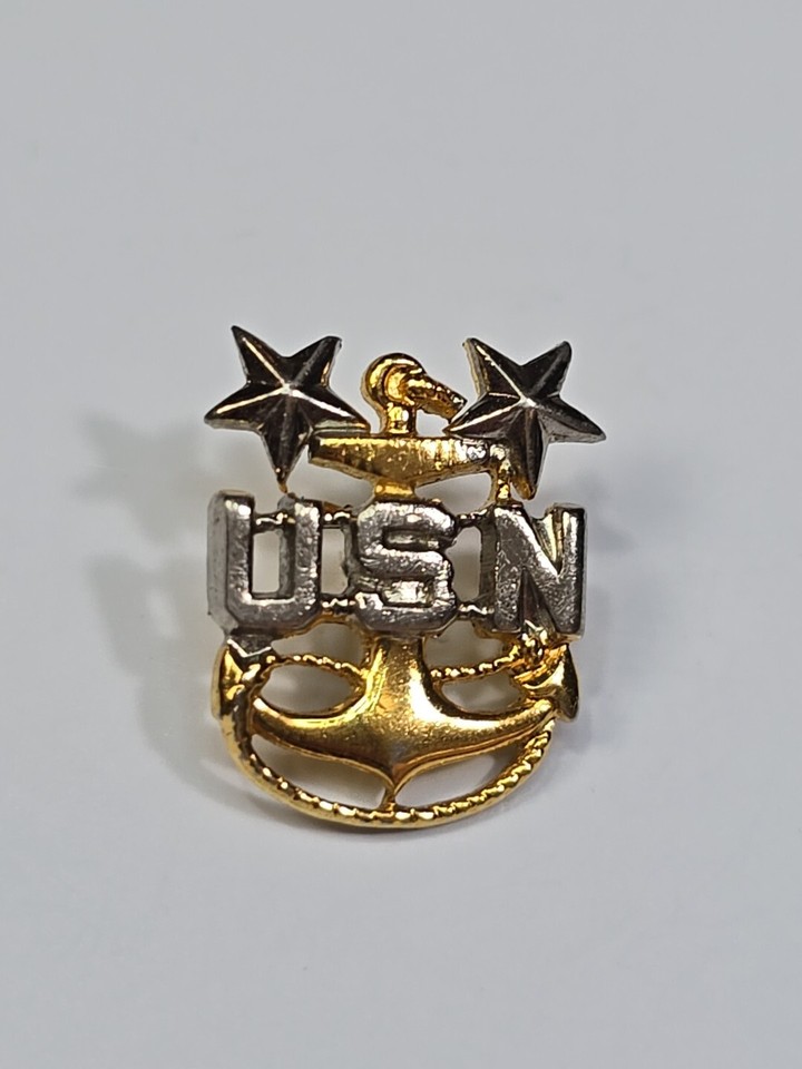 USN Tie Tack Lapel Pin United States Navy Small Size Gold & Silver ...