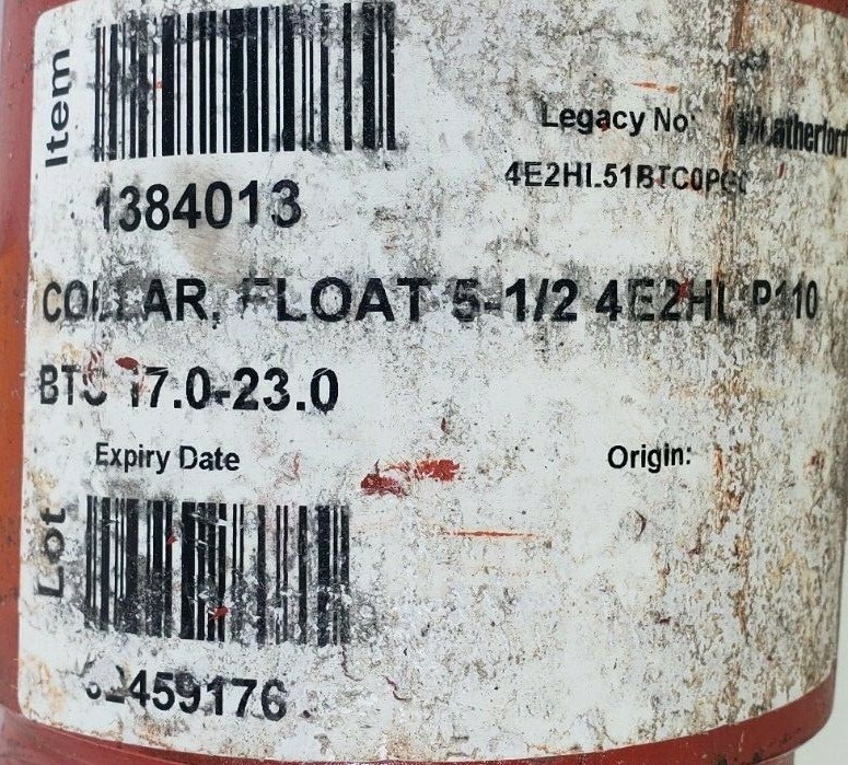 Halliburton 5-1/2" Float Collar 4E2HLP110 UNKNOWN PART | eBay