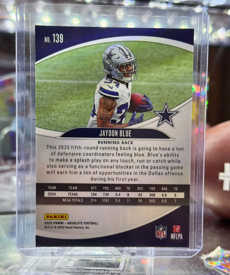 2025 PANINI ABSOLUTE #139 JAYDON BLUE RED & GREEN ROOKIE RC DALLAS ...