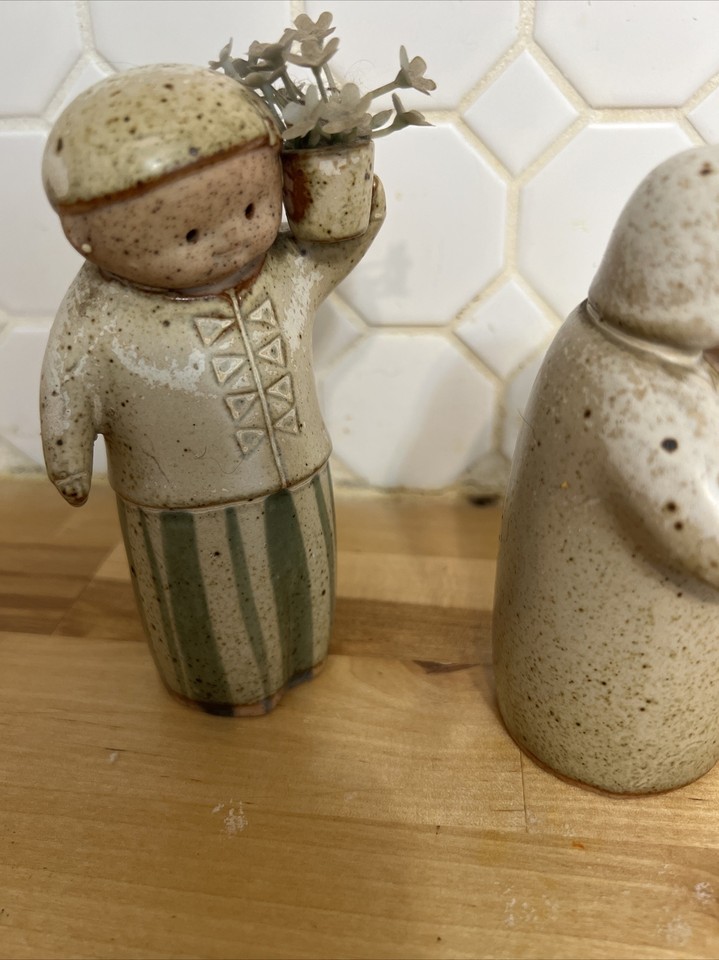 Vintage Pair Of Japanese Pottery Stoneware Gempo Figurines | eBay