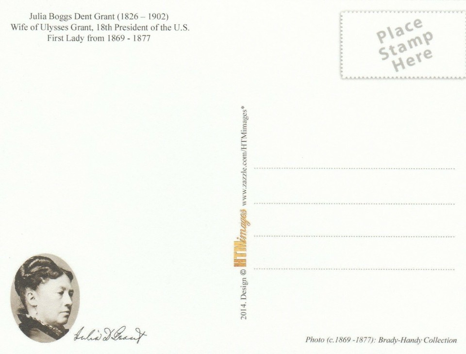 *Postcard-"Julia Grant (1st Lady-1869-1771) -Wife.Pres. Ulysses S ...