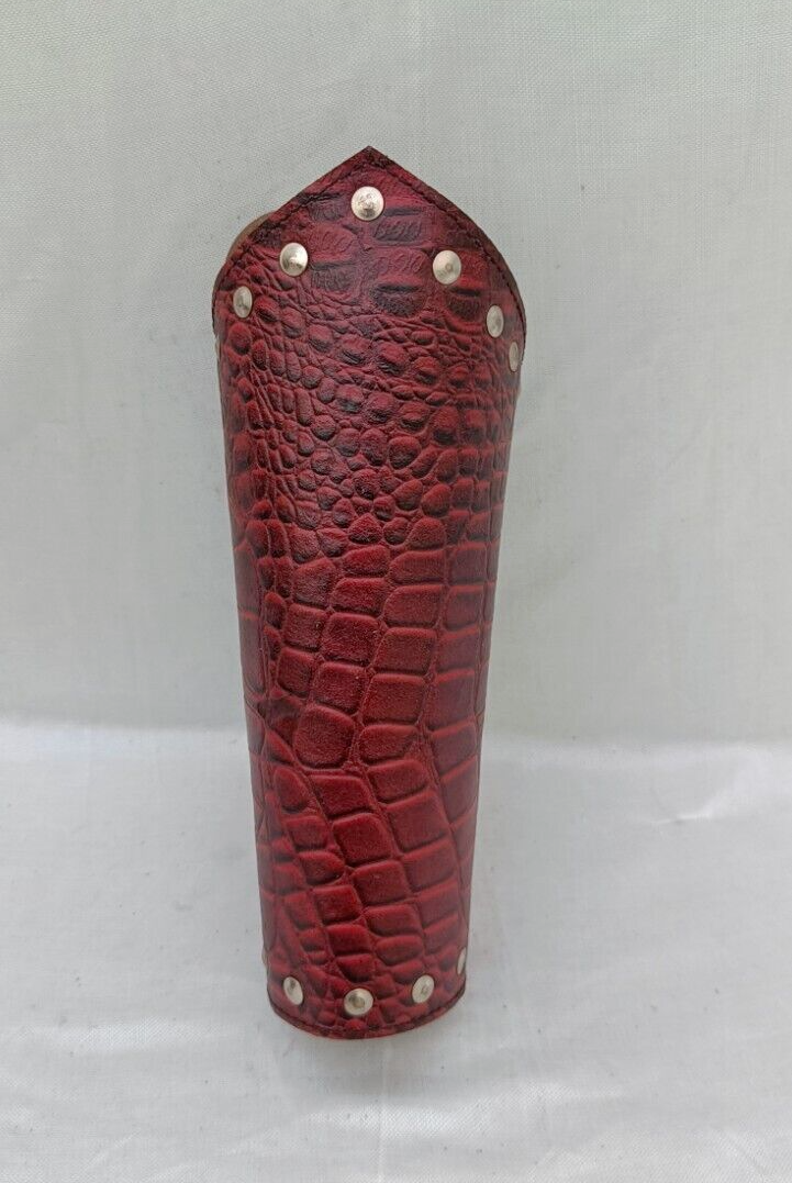 Red Black Medieval Era red Leather armor arm guard in made cosplay | eBay