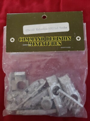 15mm Command Decision Miniatures CD-117 Valentine MKI Inf. Tanks. NOS ...