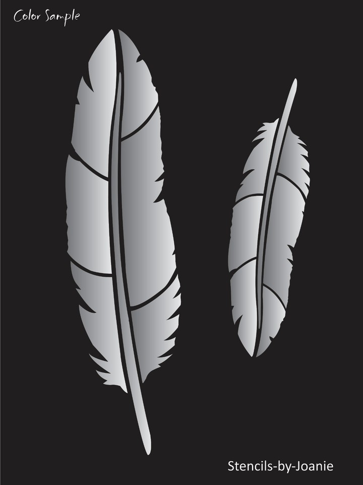 Feather Stencil 2 Plume Cabin Bird Dream Native American DIY Craft ...