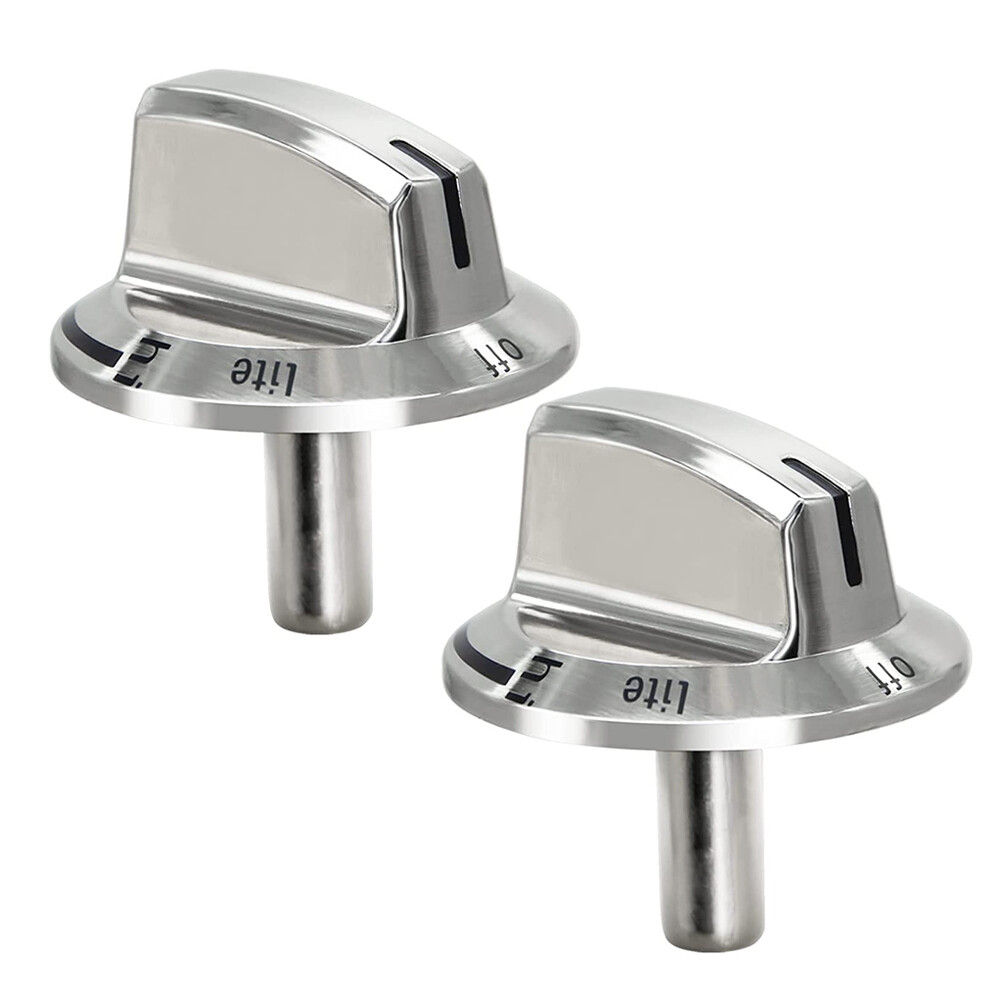 2PC Control Knob Stainless Steel Color Compatible with Frigidaire ...