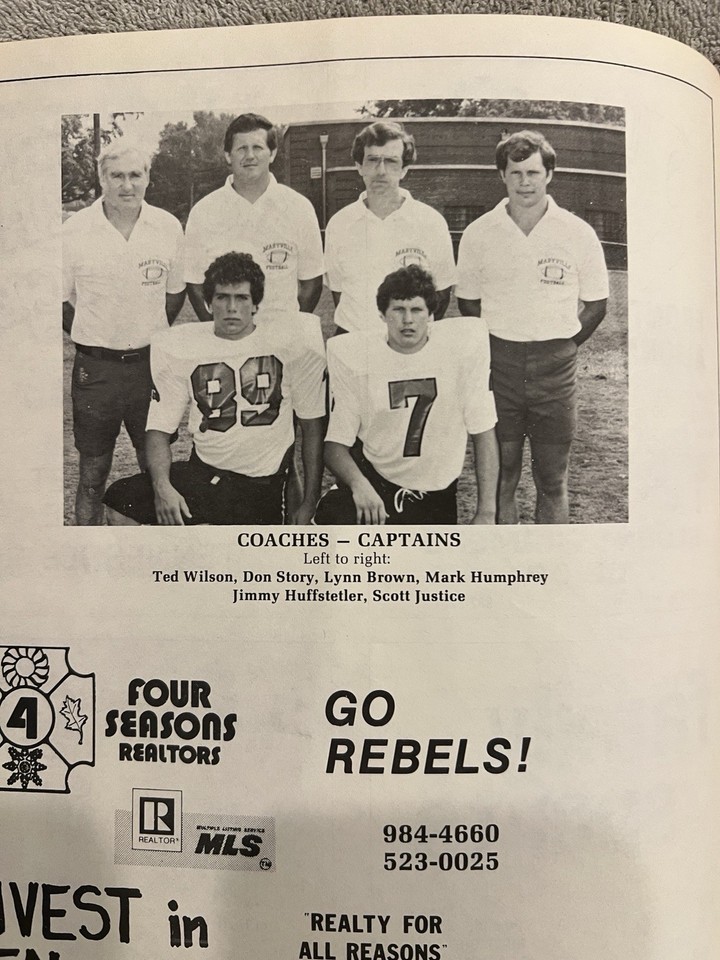 Maryville Tennessee Red Rebels 1980 High School Football Brochure. | eBay