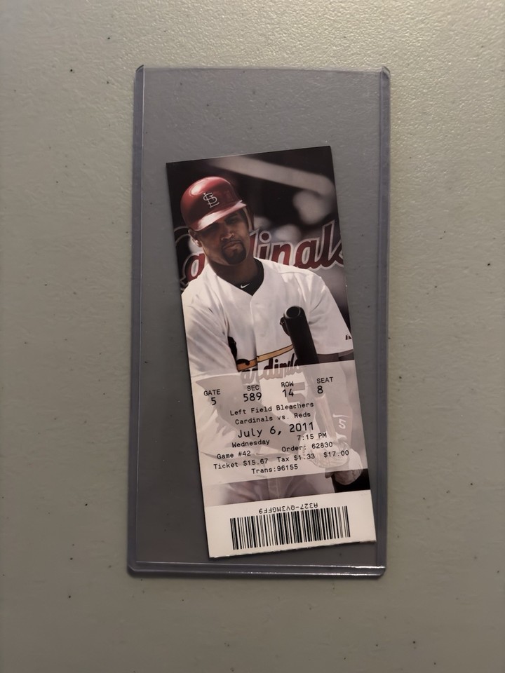 2011 ST. LOUIS CARDINALS CINCINNATI REDS Ticket Stub 7/6/11 Pujols ...