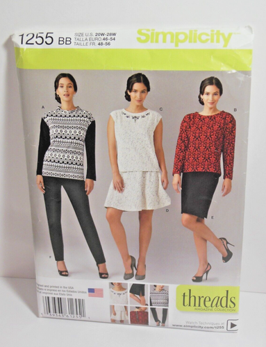 Simplicity Sewing Pattern 1255 28W 26W 24W 22W 20W Stretch Knit Top ...
