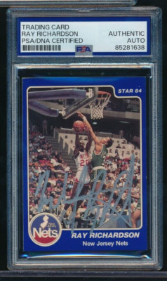 1983-84 Star #154 Micheal Ray Richardson signed auto PSA/DNA crisp ...