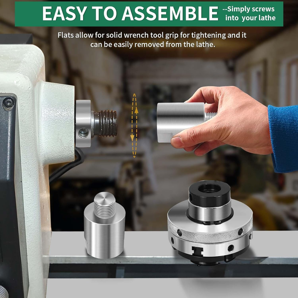 ALL SIZES Lathe Headstock Spindle Adapter,Converts v1 for woodworking ...